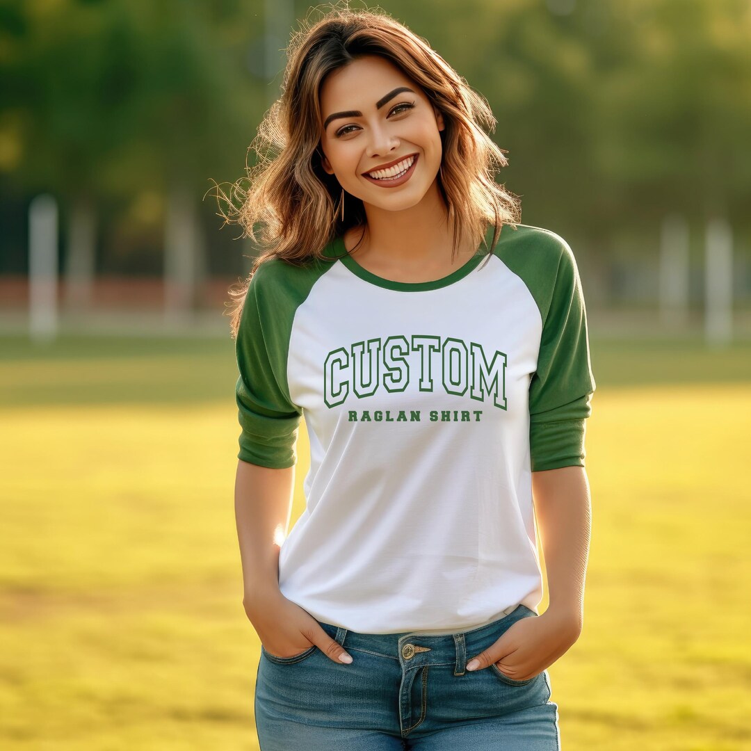 Personalized Raglan Sleeve Shirt, Custom Baseball Raglan Shirt ...