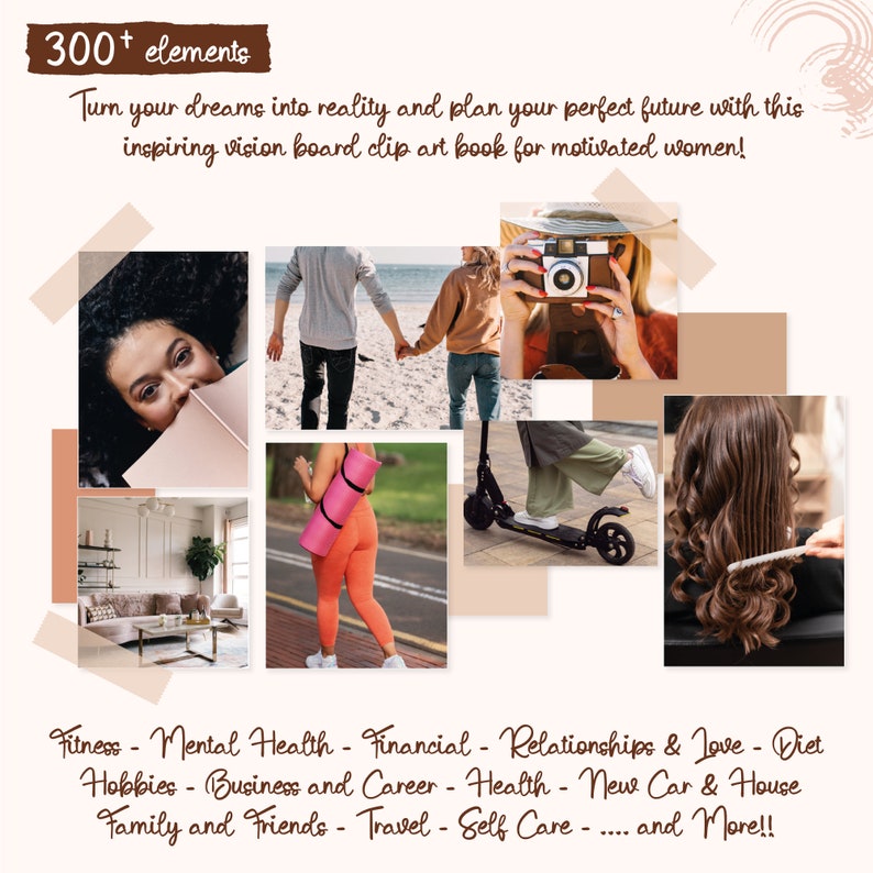2023 Vision Board Printables 2023 Vision Board Clip Art 300 Etsy