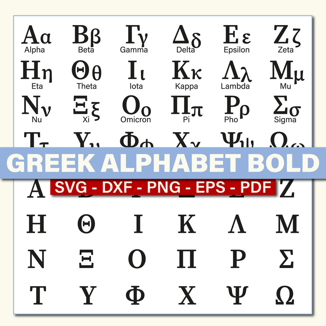 Greek Alphabet SVG Bundle Svg Dxf Png Eps Pdf Formats - Etsy Denmark