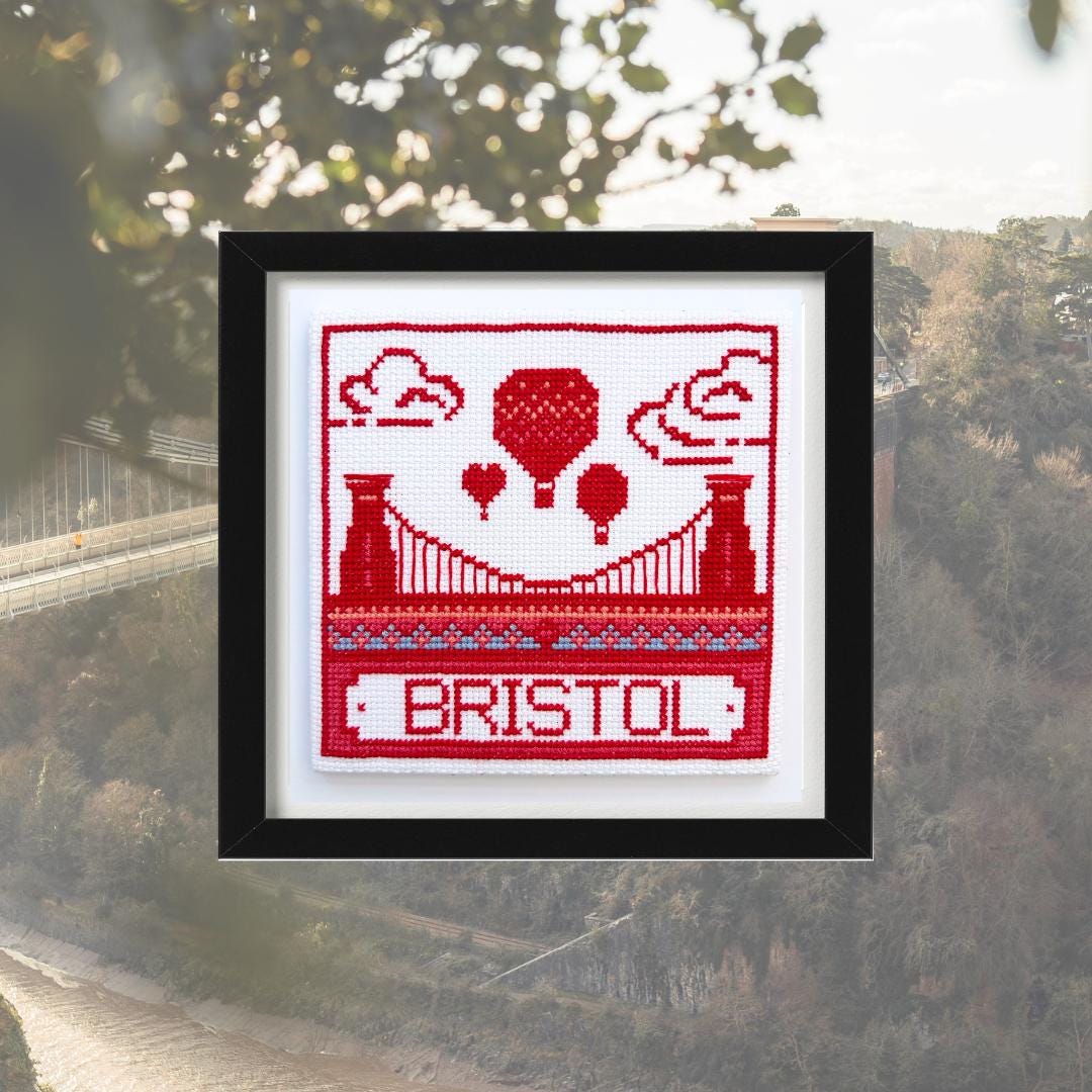 Bristol Sampler, Cross Stitch Pattern, Skyline Silhouette Xstitch Chart ...
