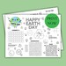 Printable Kids Earth Day Activity Mat, Childrens Earth Day Placemat ...