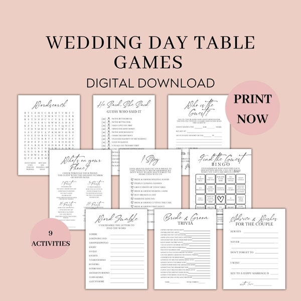 Wedding Games for Reception - Etsy