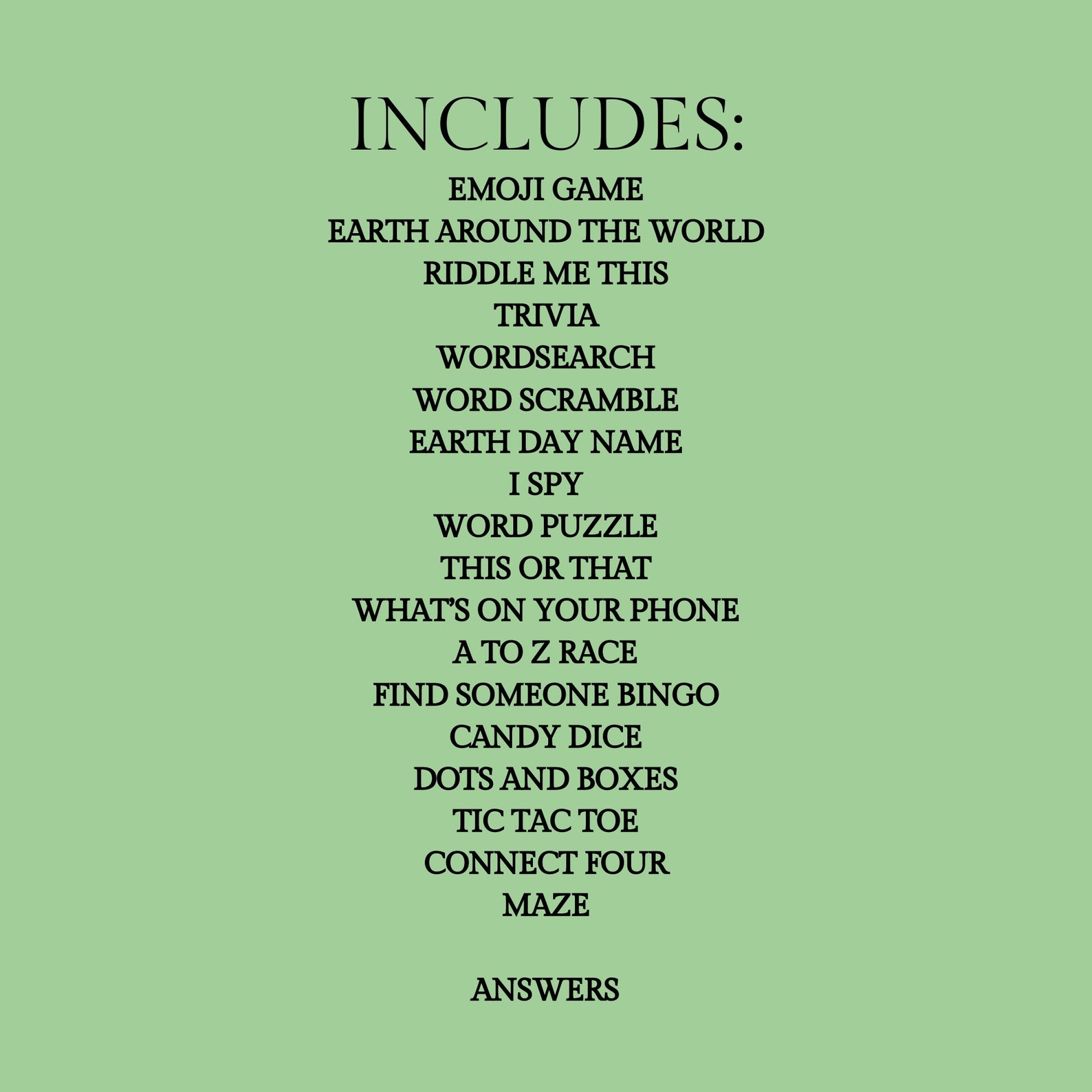 Printable Earth Day Party Games, Earth Day Game Bundle, Printable Earth ...