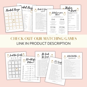 20 Questions About the Bride Bridal Shower Game, How Well Do You Know ...