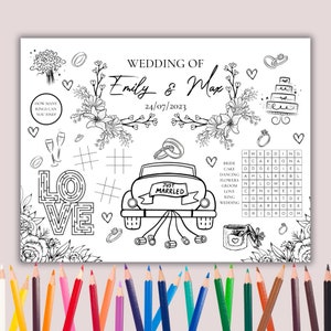 Personalised Kids Wedding Activity Mat, Reception Fun, Kids Printable ...