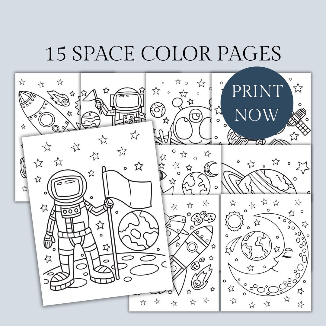 Kids Space Color Pages, Solar Eclipse Kids Activity, Printable Out of ...