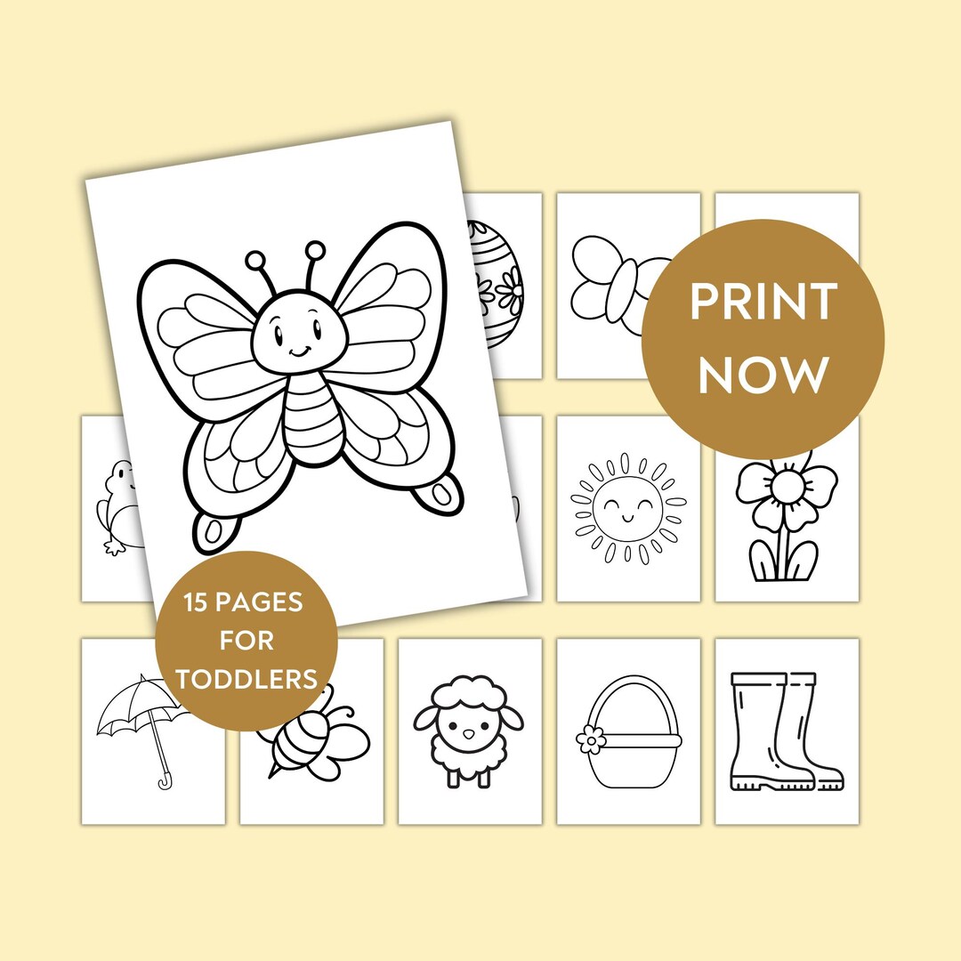 Spring Time Color Pages for Pre-schoolers, Printable Toddler Spring ...