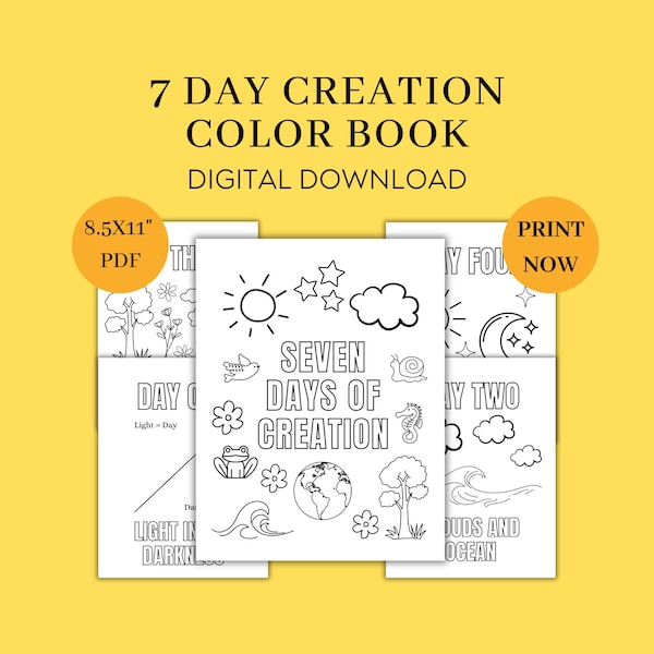 7 Days of Creation Clipart - Etsy