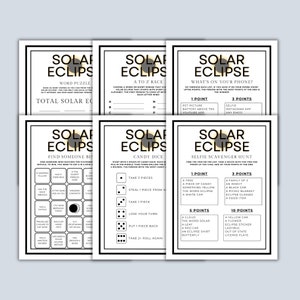 Printable Solar Eclipse Party Games, Eclipse Party, April 2024 Solar ...
