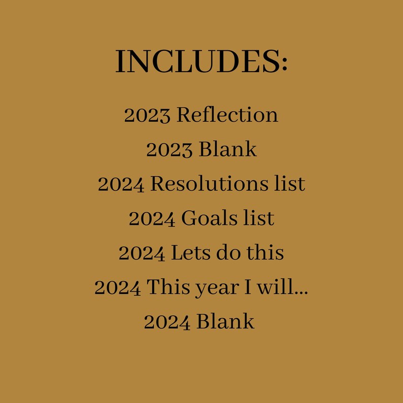 New Year's Printables 2023 Reflection, 2024 Goals and Resolutions, New ...
