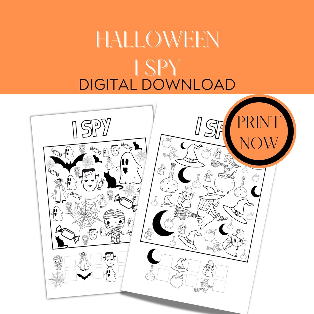 Kids Halloween I Spy Activity Pack HALLOWEEN Activity and - Etsy