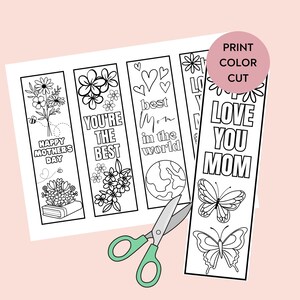 Printable Kids Mothers Day Bookmarks, Color-in Mothers Day Craft ...