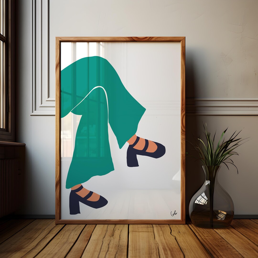 Crossed Legs Art Print, Modern Pop Art, Digital Download, Colourful ...