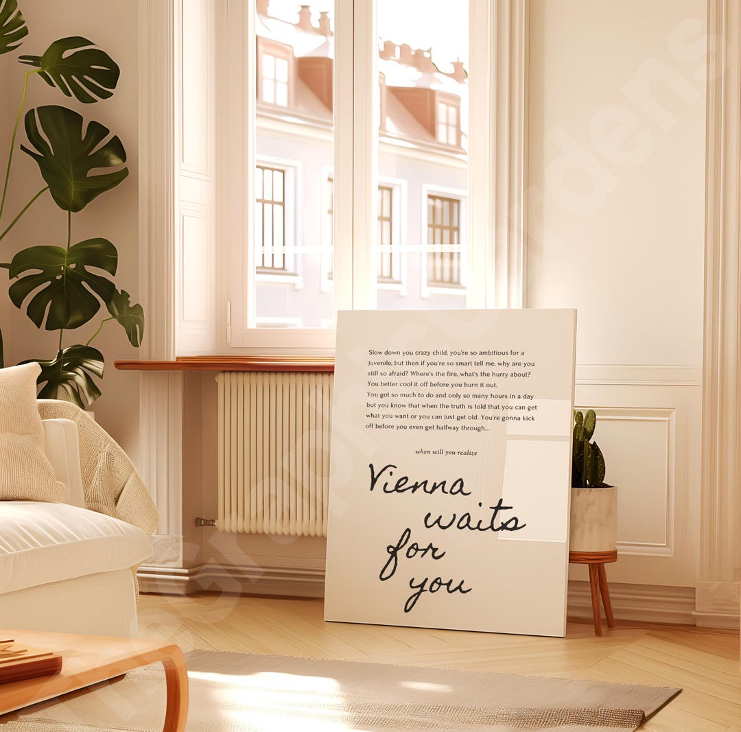 Vienna Lyrics Digital Download Print, Wall Decor, Large Printable Art ...