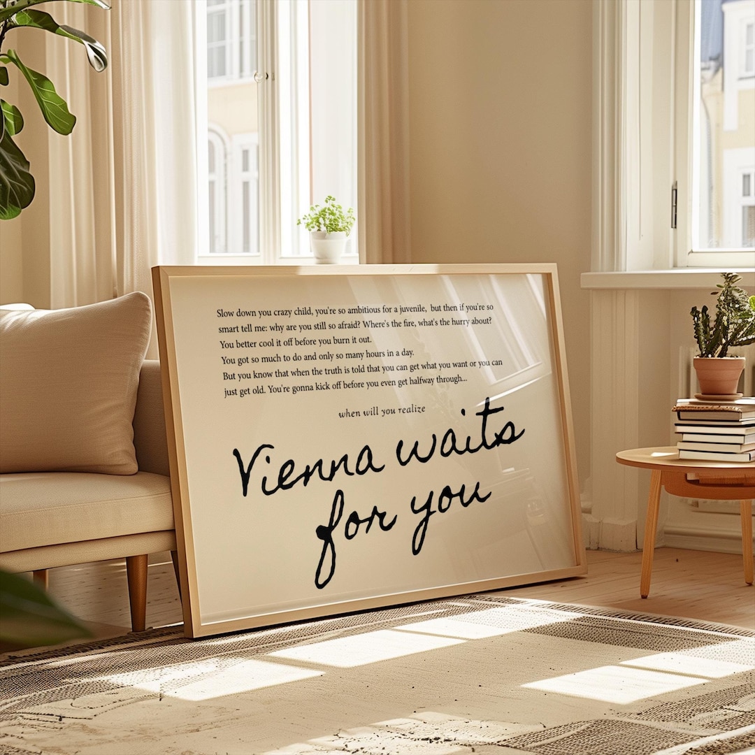 Vienna Lyrics Digital Download Print, Wall Decor, Large Printable Art ...