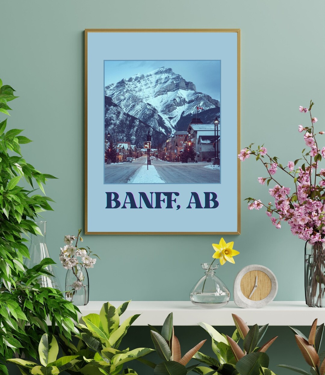 Banff Retro Print Banff National Park Poster Banff Wall Art - Etsy