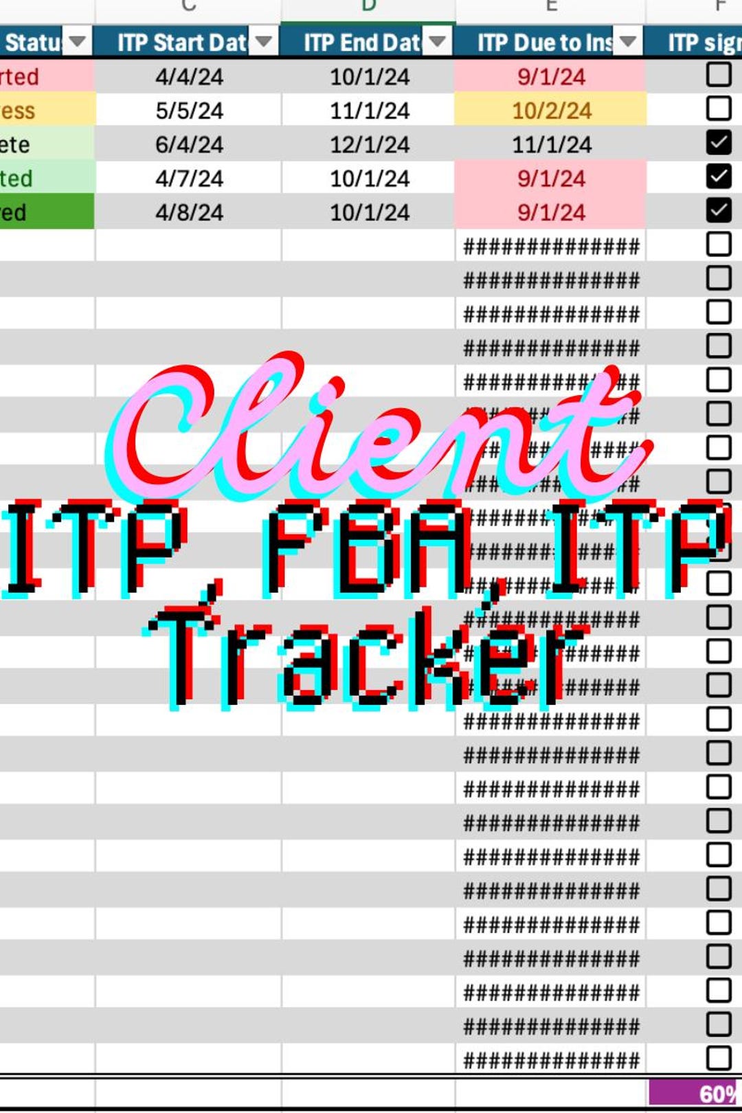 Client ITP, FBA, IBP Tracker - Etsy