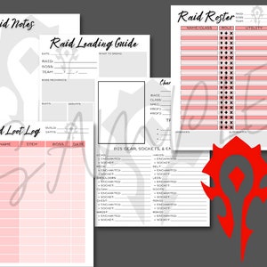 Raid Planning Printables Wow [HORDE] - Etsy