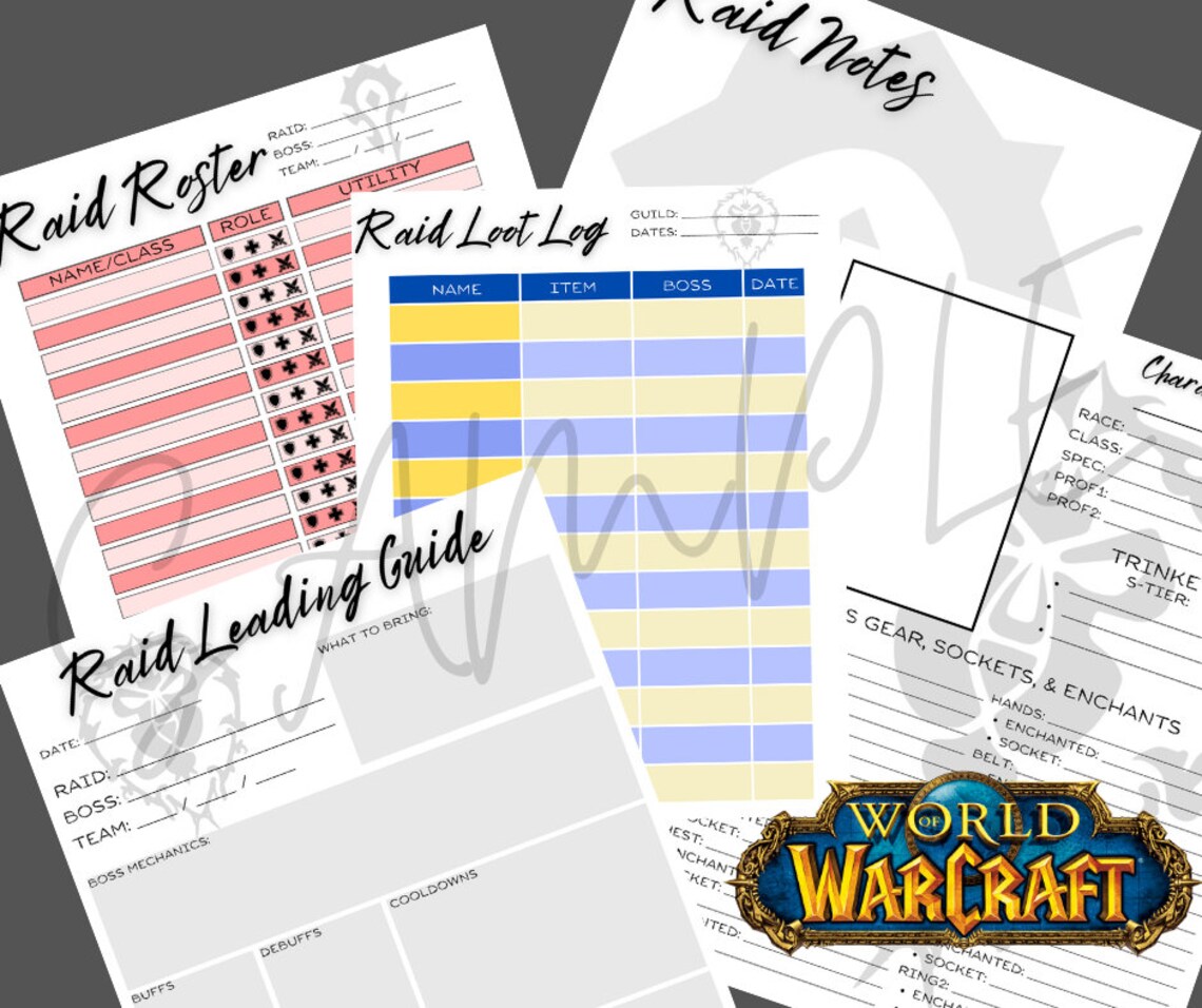 Raid Planning Printables Wow [HORDE] - Etsy