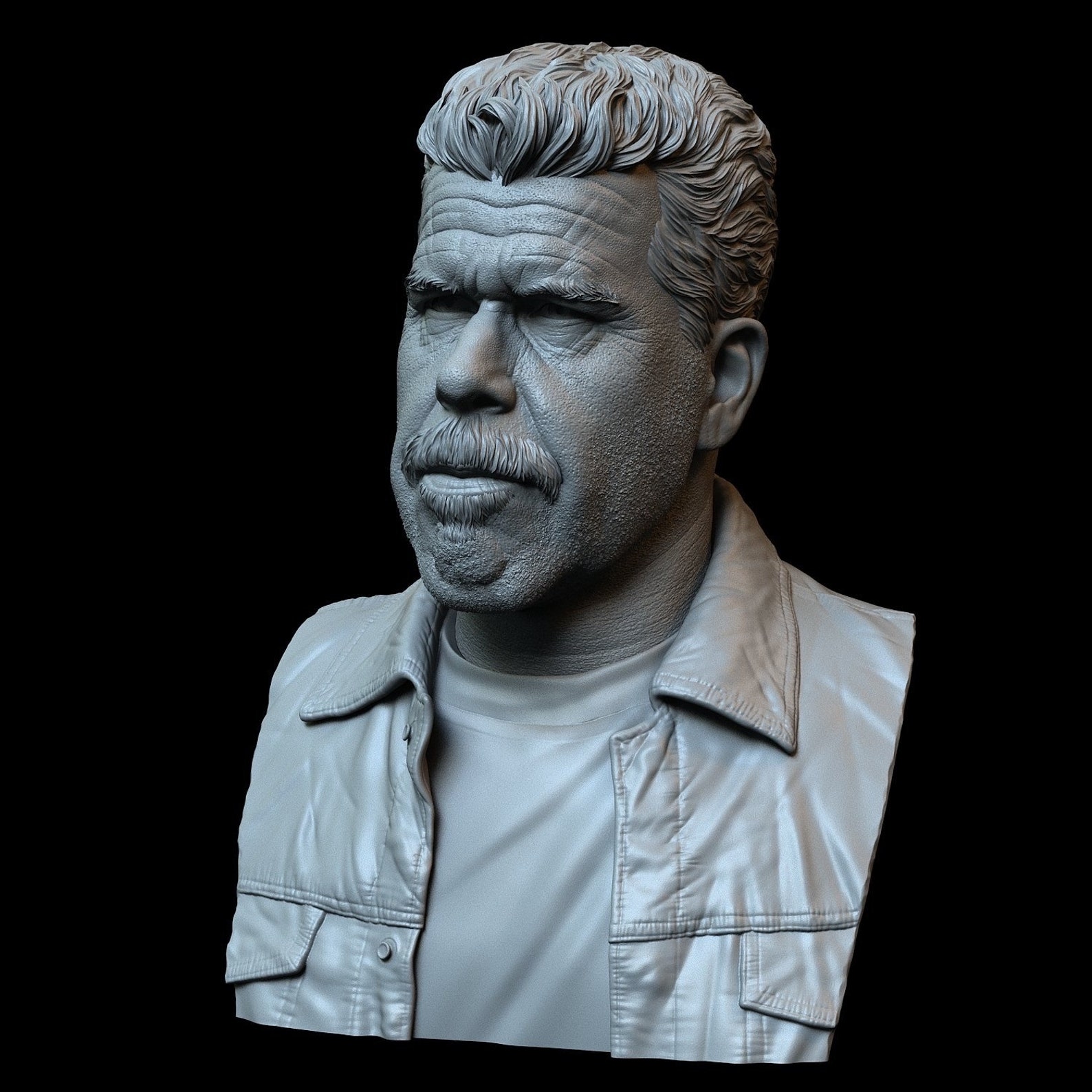 3D Printed Bust of Ron Perlman as Clay Morrow From Sons of Anarchy - Etsy