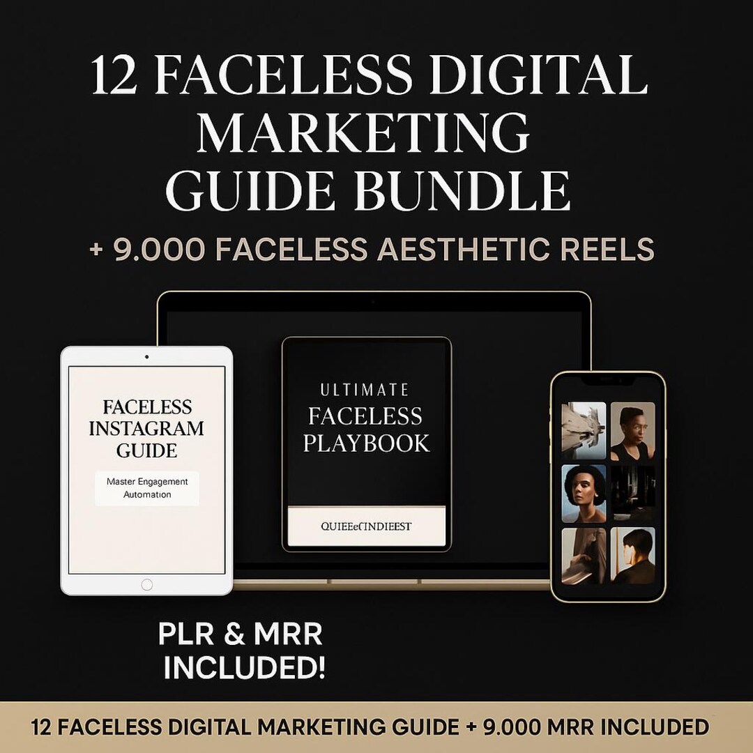 Faceless Digital Marketing Guide Bundle, 9000+ Reels (PLR & MRR) - Etsy