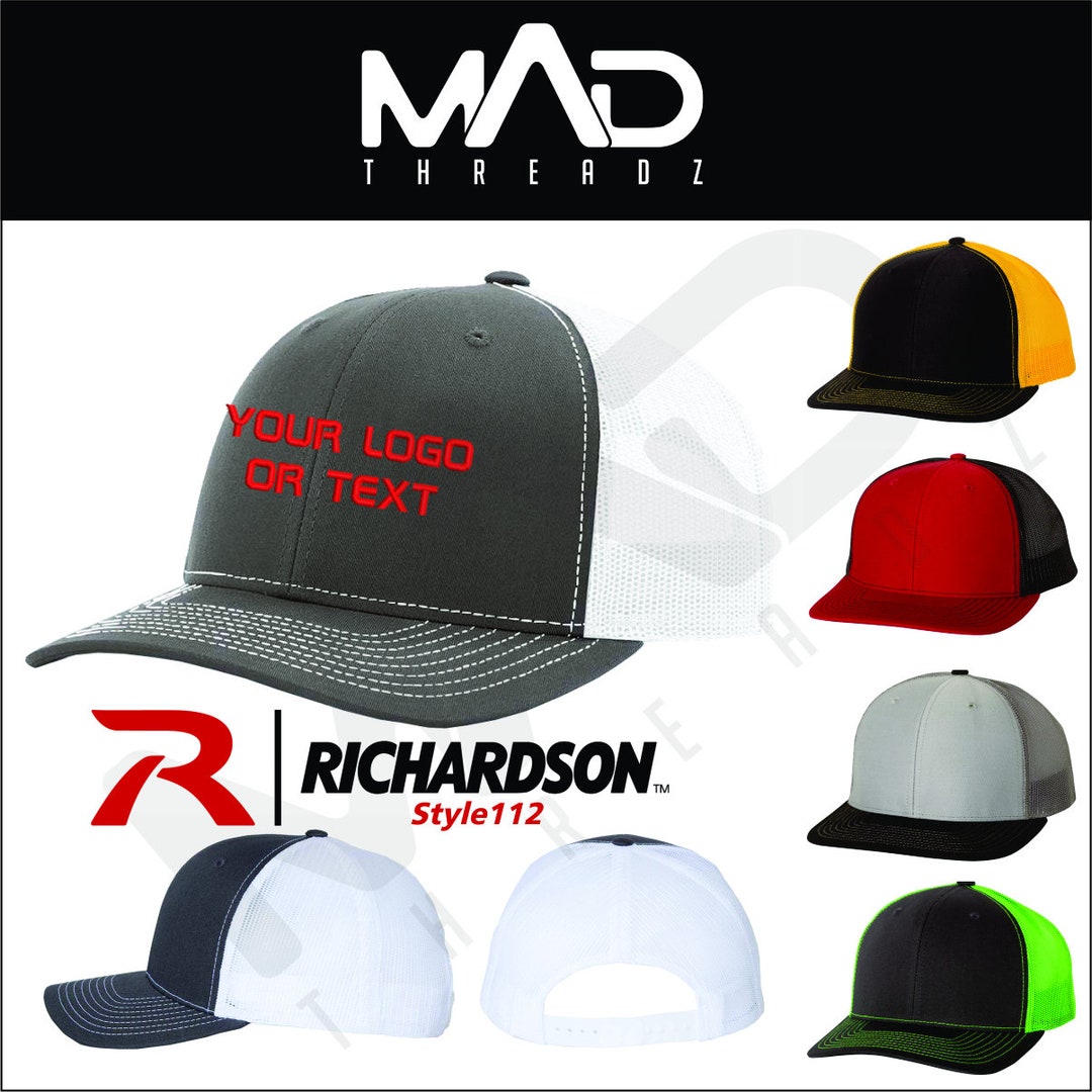 Richardson 112 Logo Embroidery, Personalized Hats, Business Logo ...