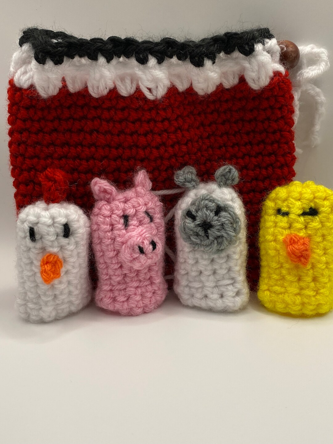Farm Animal Finger Puppets With Barn Bag - Etsy