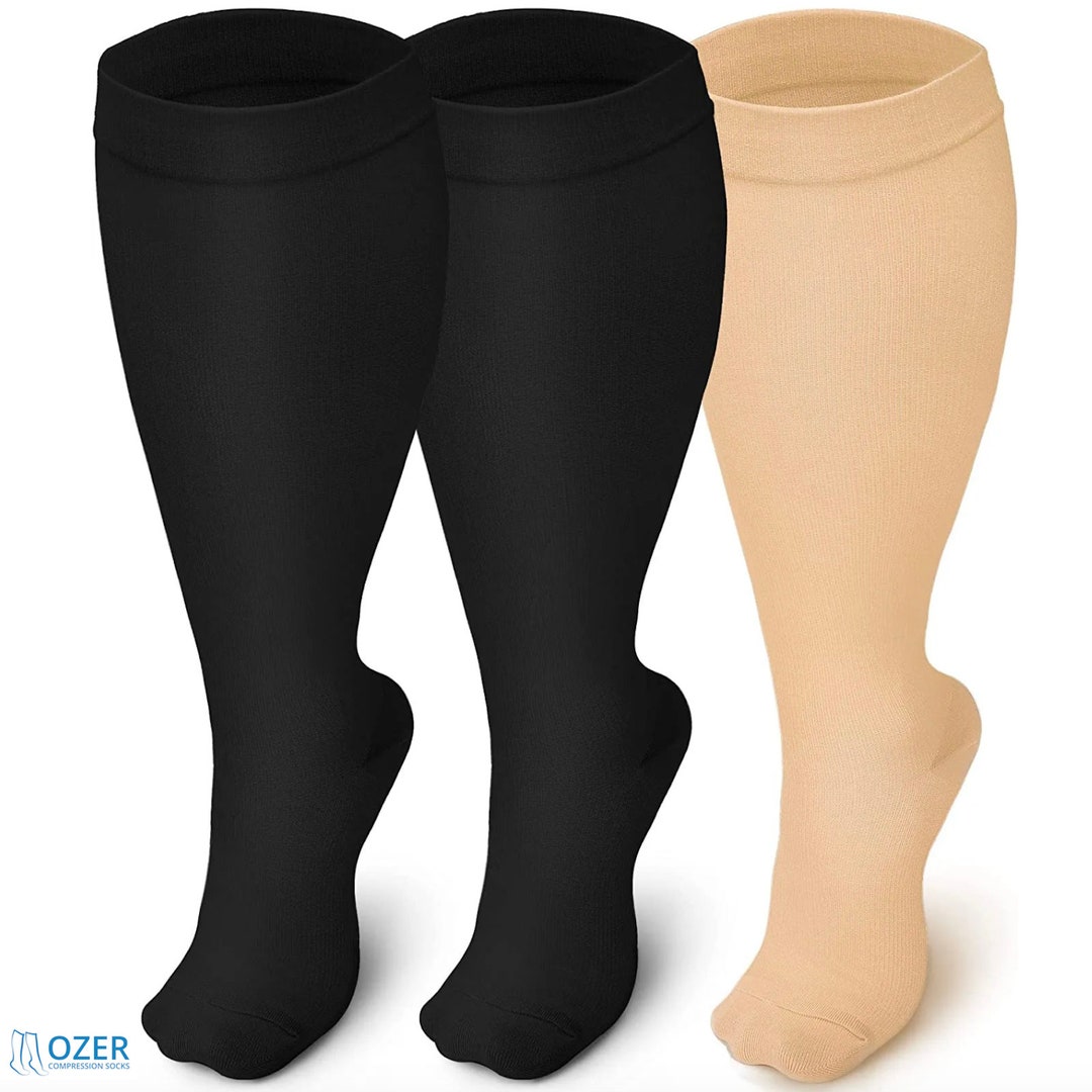Extra Wide Calf 20-30mmhg Ozer Medical Compression Socks Pain Relief ...