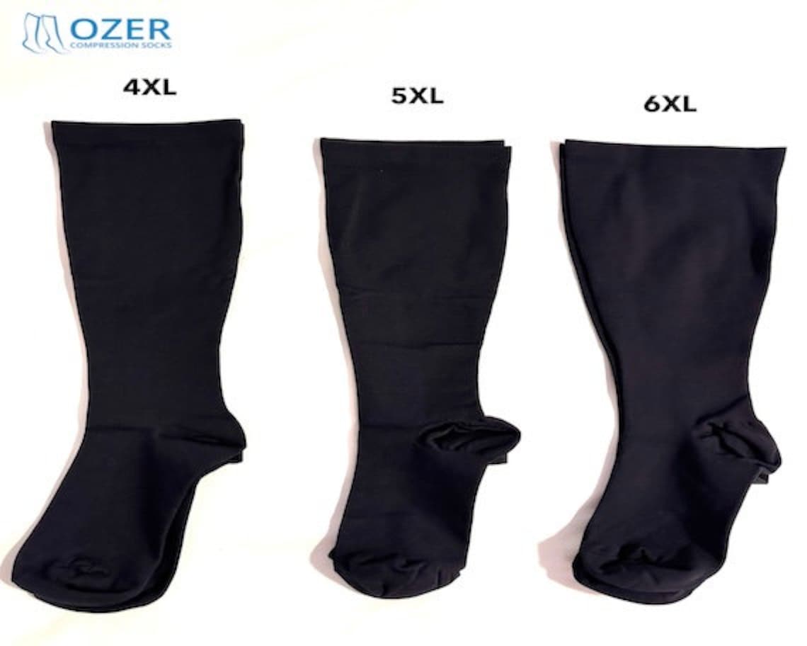 Extra Wide Calf 20-30mmhg Ozer Medical Compression Socks Pain Relief Calf Leg Foot Support ...