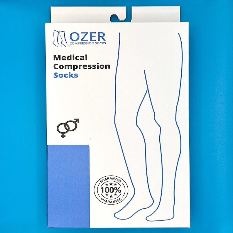 Extra Wide Calf 20-30mmhg Ozer Medical Compression Socks Pain Relief ...