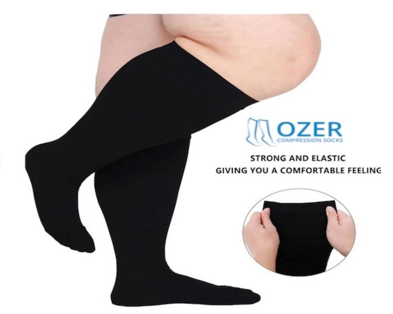 Extra Wide Calf 20-30mmhg Ozer Medical Compression Socks Pain Relief Calf Leg Foot Support ...