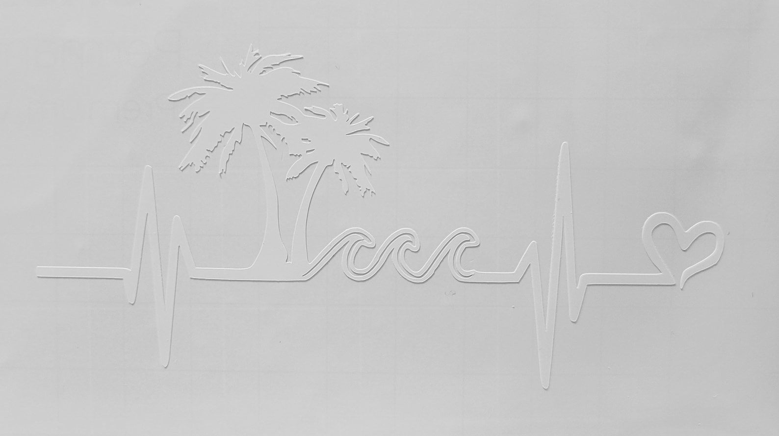Palm Tree and Waves Heartbeat - Etsy