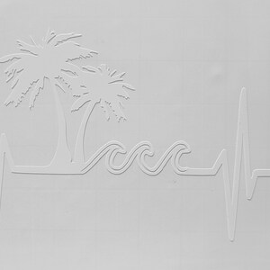 Palm Tree and Waves Heartbeat - Etsy