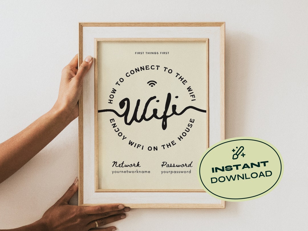 Wifi Sign, Wifi Password Sign, Wifi Network Sign, Internet Password ...