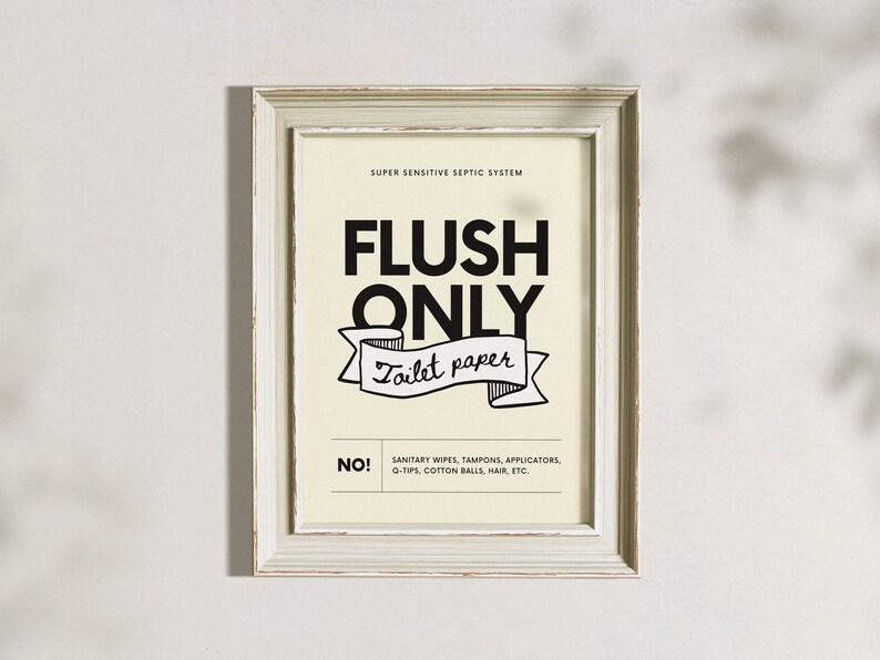 Airbnb Bathroom Signs Bundle - Septic, Makeup, Towels (digital Download ...