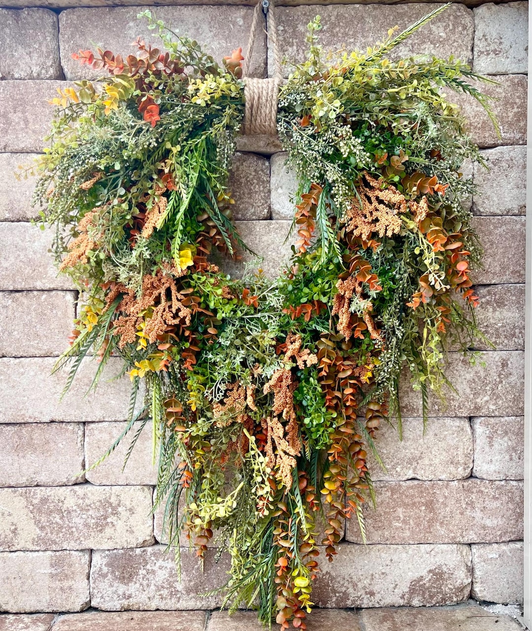 Rustic Fall Wreaths for Front Door, Autumn Farmhouse Wreath With ...