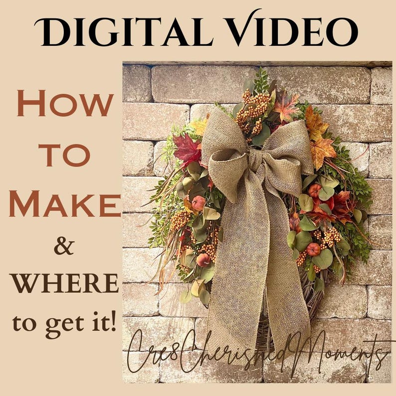 Fall Wreath DIY Video Tutorial: Step-by-step Guide (digital Download ...
