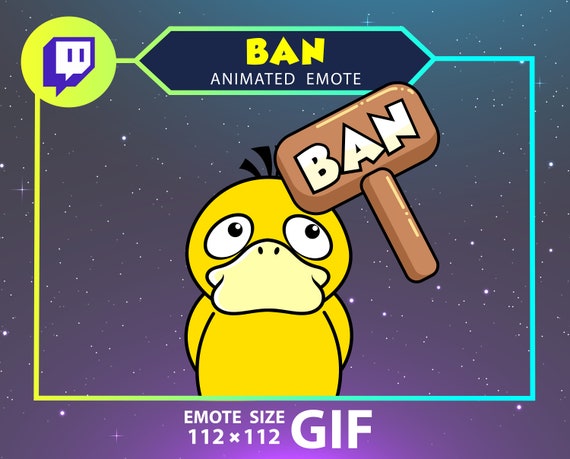 Animated Psyduck Emote Animated Ban Twitch Emote Discord - Etsy
