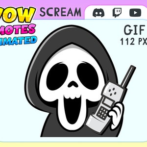 Scream Movie Animated Emote Wazzup Animated Emote Ghostface - Etsy