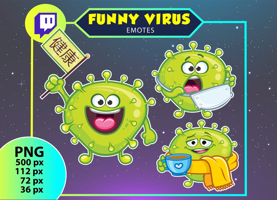 Funny Virus Emote, Cute Pandemic Virus Twitch Emote, Youtube Emote ...