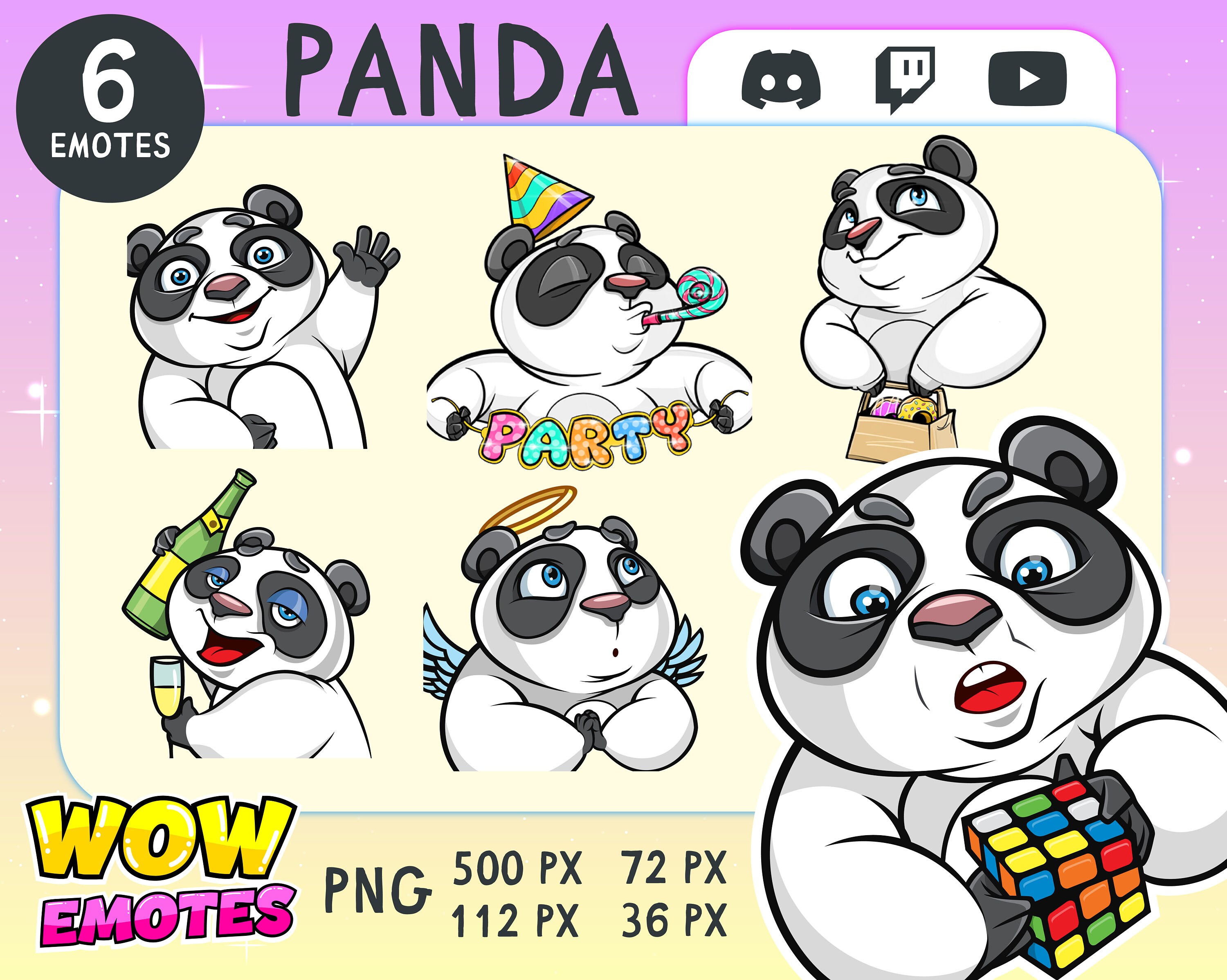 Cute Panda Emotes, Funny Panda Twitch Emote, Youtube Emote, Discord ...