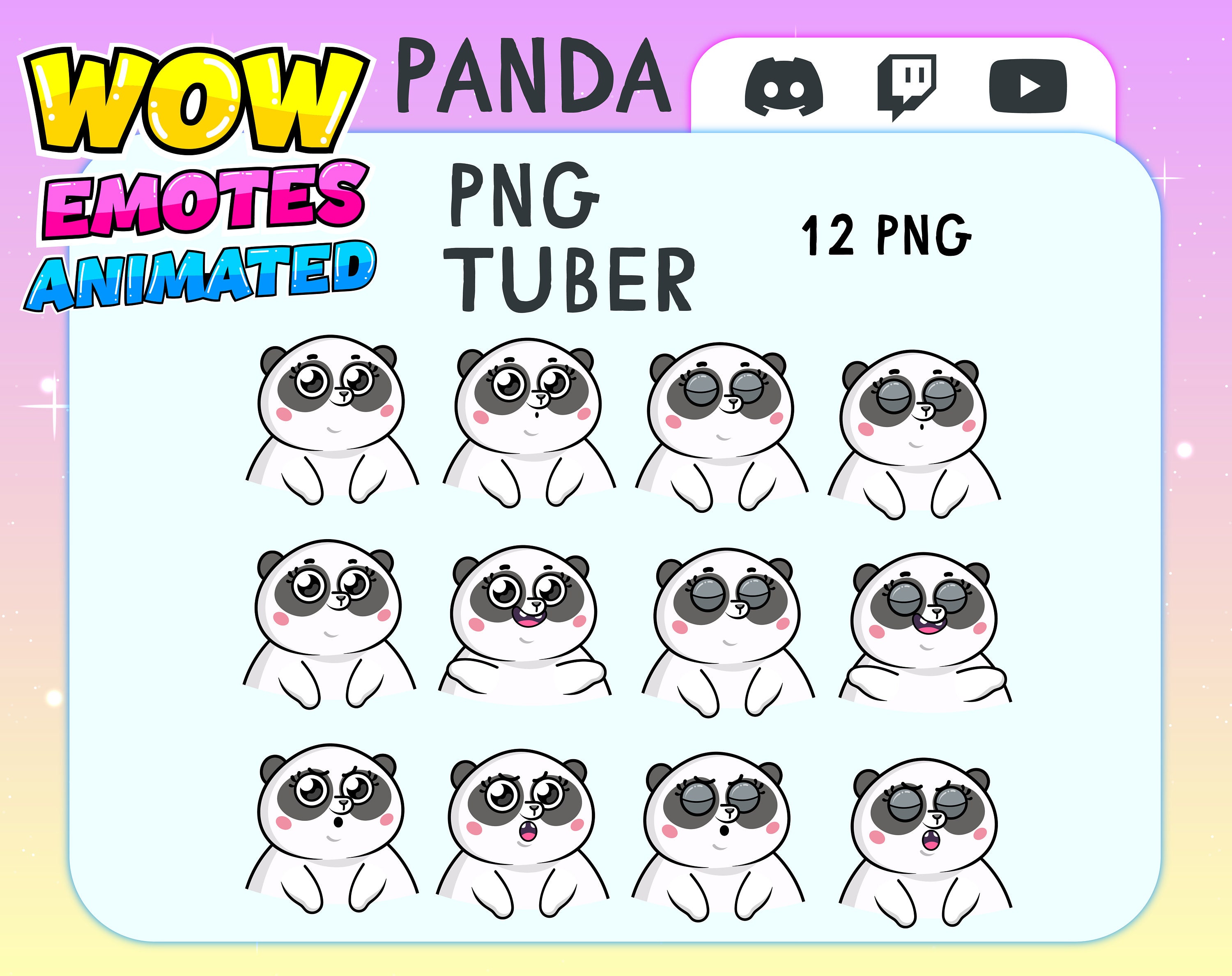 Chibi Panda Pngtuber, Kawaii Panda Png Tuber, Twitch Streamer Emote ...
