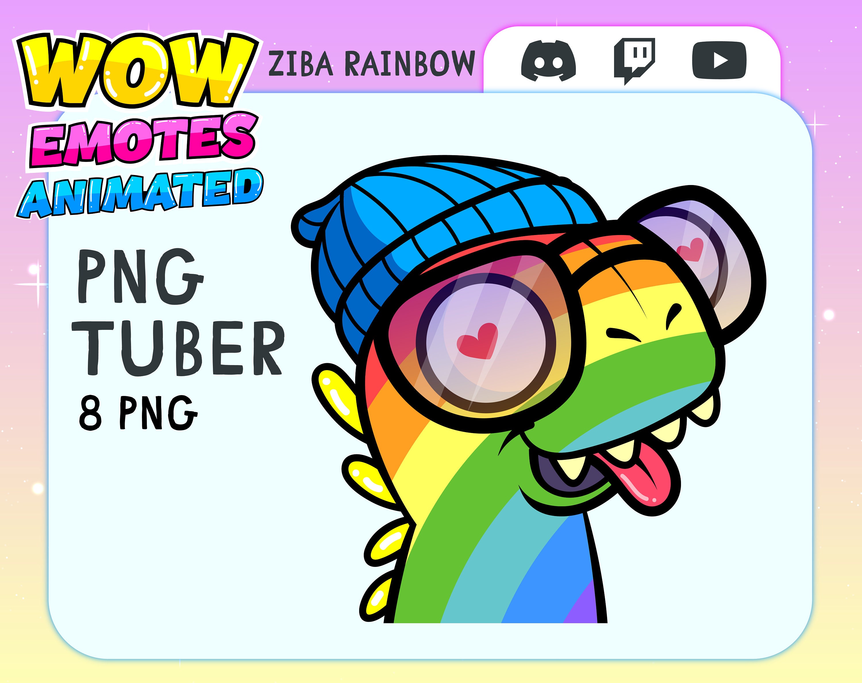 Cute Dinosaur Ziba Png Tuber, Lgbtq Twitch Streamer, Twitch Emote ...