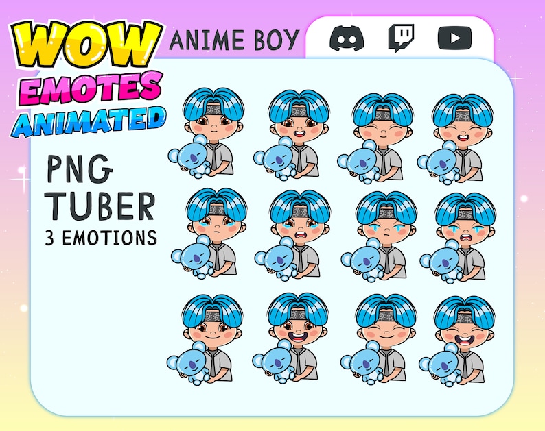 Cute Anime Png Tuber Emotes, Twitch Streamer, Twitch Emote, Discord ...