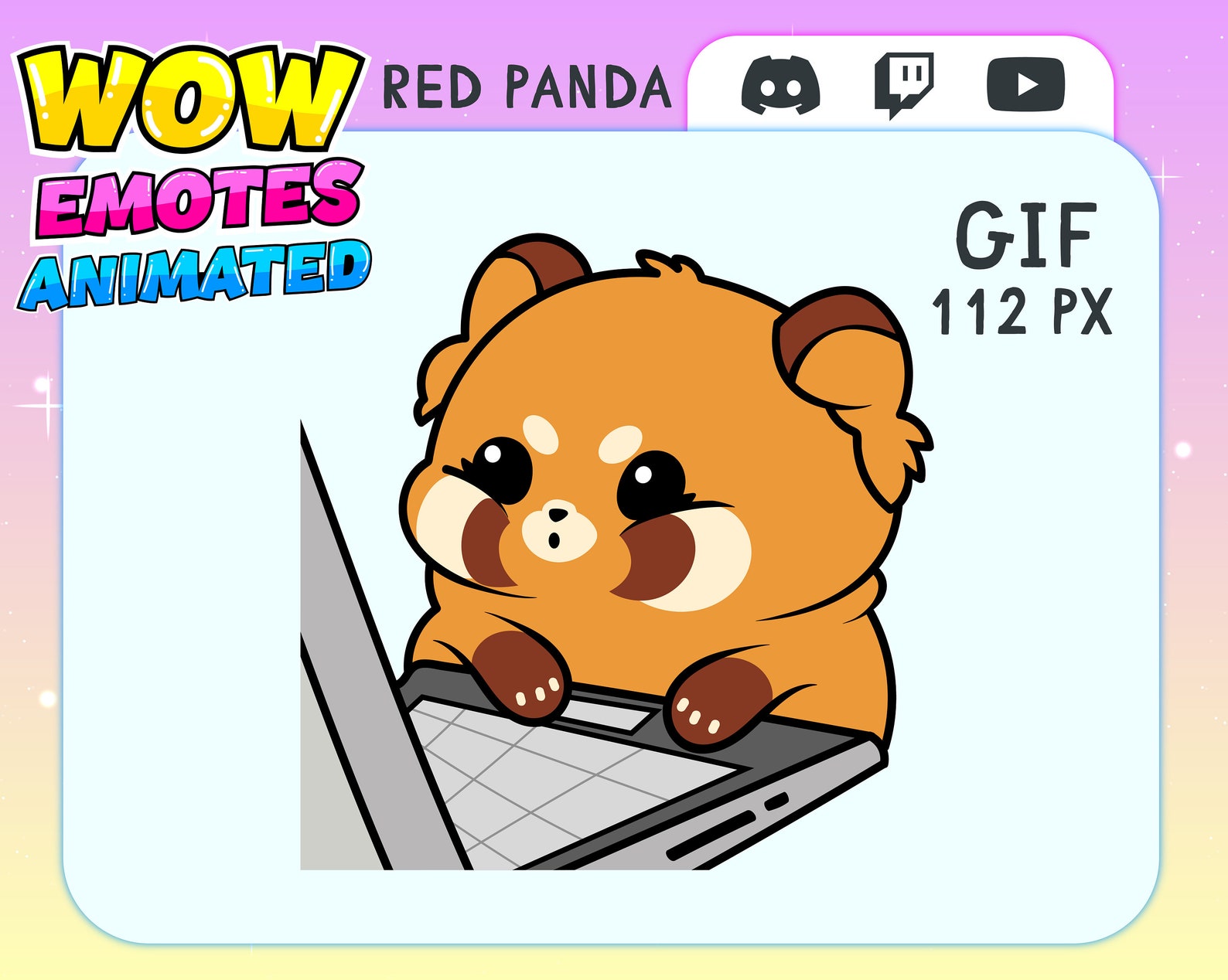 Rec Panda Headbang Slam Animated Emote, Hitting Head, Red Panda for ...