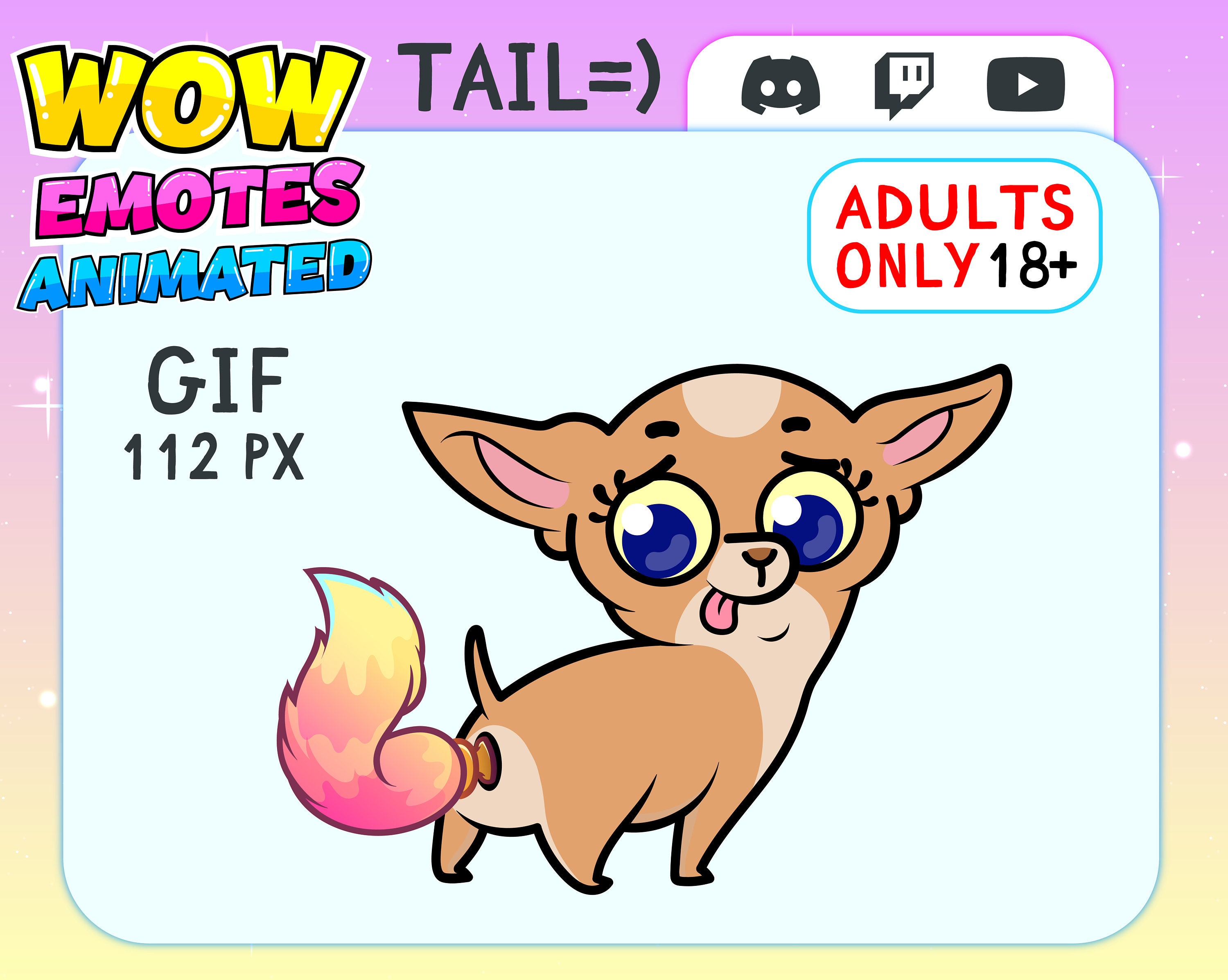 Butt Plug Animated Emote, Mature, Vibrator Emote, Chihuahua Adult ...