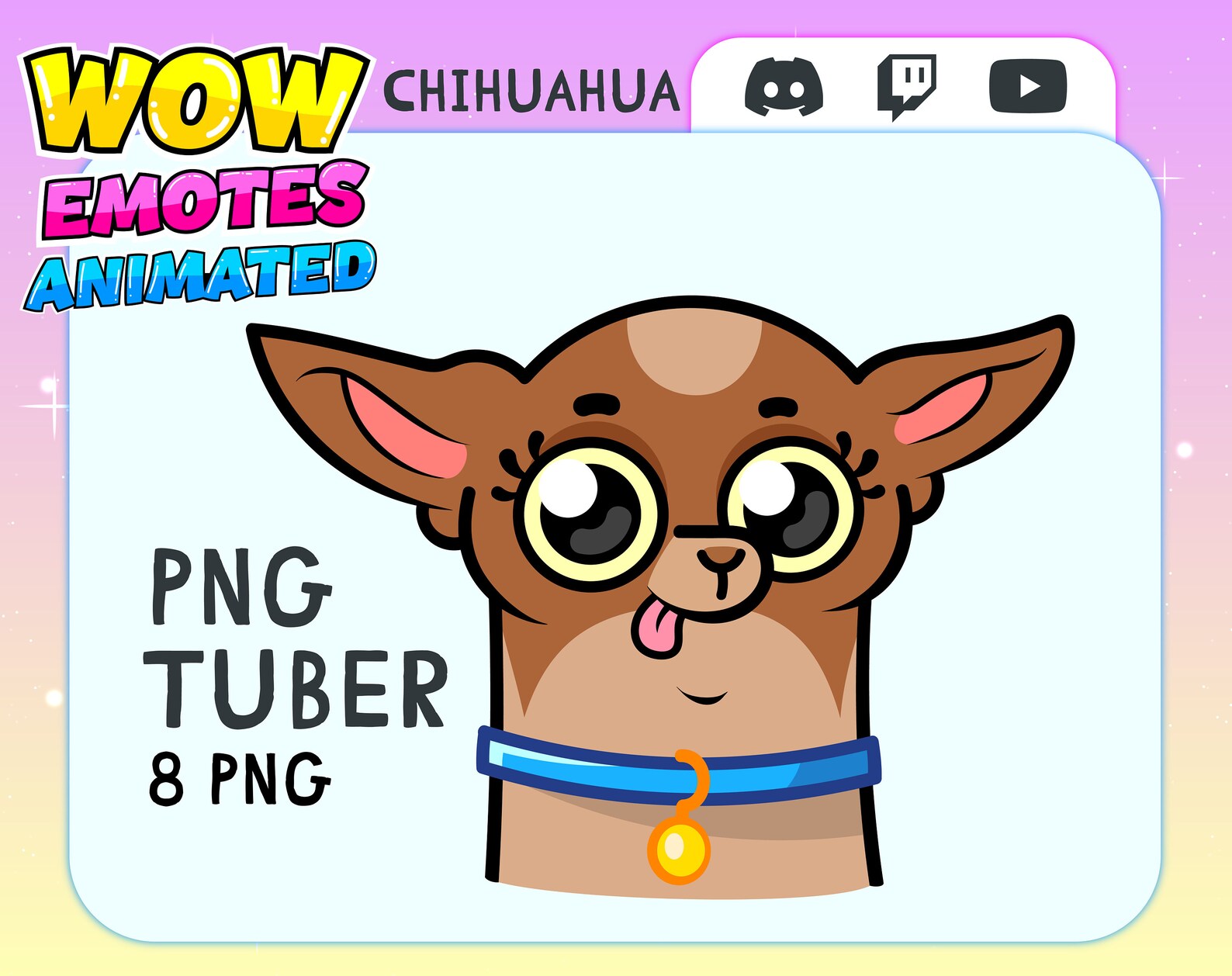 Cute Puppy Png Tuber, Chihuahua Pngtuber, Twitch Streamer Emote ...