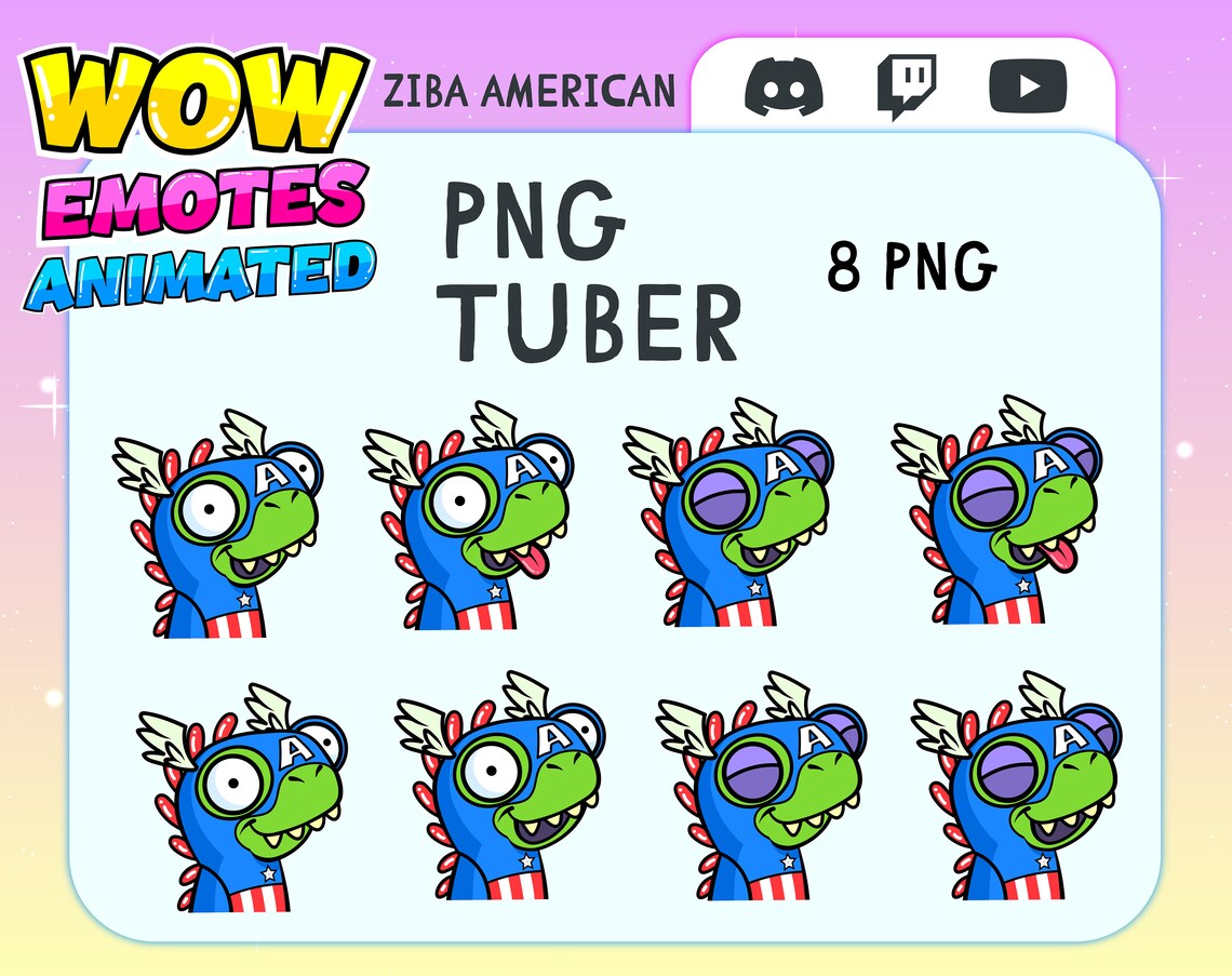 Cute Dinosaur Ziba Png Tuber, Twitch Streamer, Twitch Emote, Discord ...