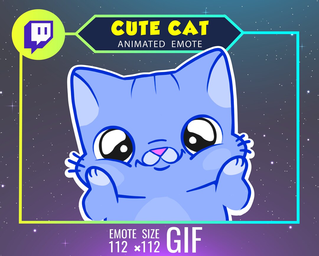 Animated Kawaii Cat Emote, Cute Kawaii Cat Twitch Emote, Youtube Emote ...
