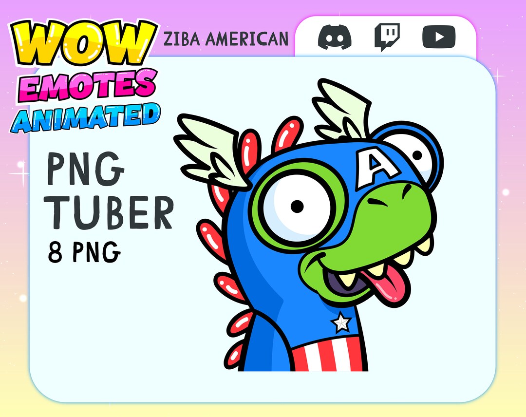 Cute Dinosaur Ziba Png Tuber, Twitch Streamer, Twitch Emote, Discord ...